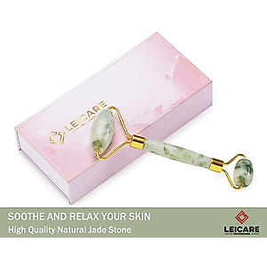 Jade Roller for Face - Jade Facial Roller, Face Roller Skin Care Tool - Under Eye Roller, Face Massager for Women to Remove Wrinkles Puffiness