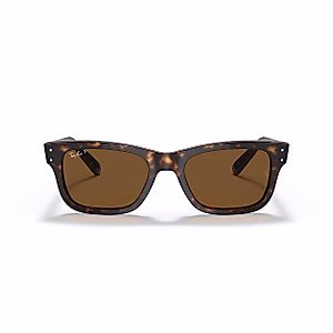Ray-Ban Men's RB2283 Mr. Burbank Rectangular Sunglasses, Havana/Polarized Brown, 55 mm
