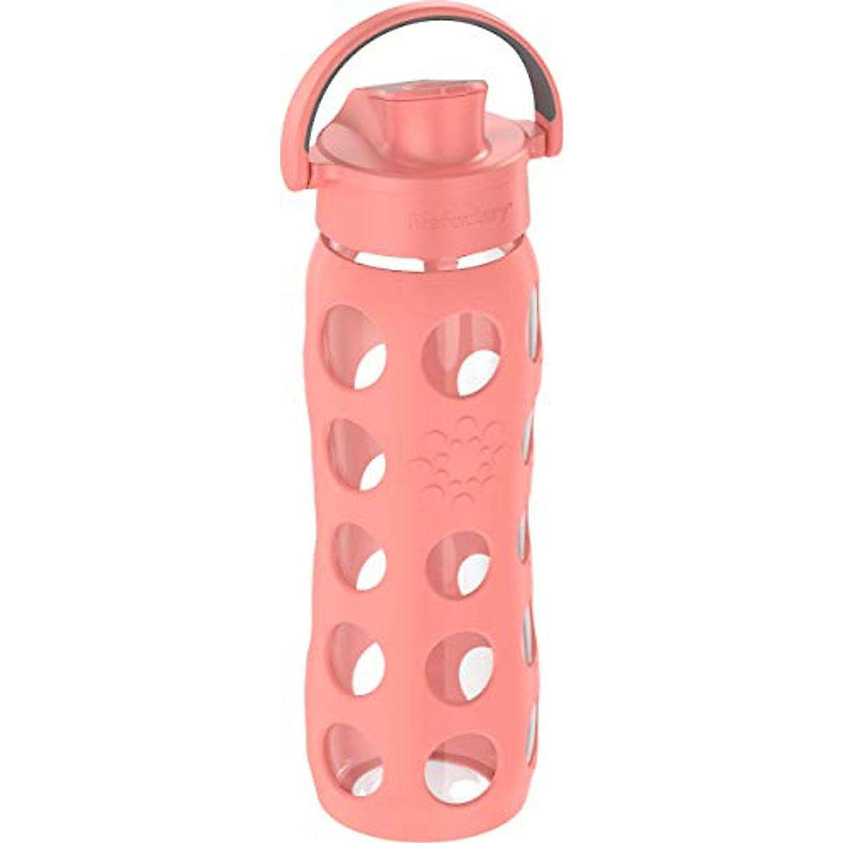 Lifefactory 22-Ounce Glass Water Bottle with Active Flip Cap and Protective Silicone Sleeve, Cantaloupe