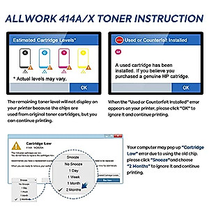 ALLWORK 414A [with Chip] Remanufactured Toner Cartridge Replacement for HP 414A 414X W2020A W2021A W2022A W2023A Work with HP Color Pro M454dn M454dw MFP M479dw M479fdn M479fdw M455dn M480f 4 Packs