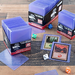 Monster Top Loaders for Collectible Trading Cards - 25 Count 3"x4" Clear Hard Plastic Card Protector Toploader Sleeves Compatible w MTG, Magic The Gathering, Yugioh, Pokemon, Sports Cards & All TCGs