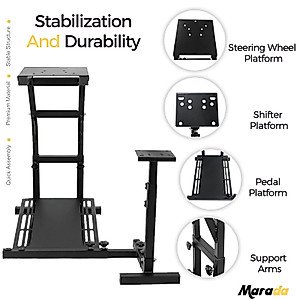 Marada Pro Racing Wheel Simulator Stand Support with V2 Stand Up Support for G29, G27 and G25 Racing Wheel Stand without Wheel, Shifter and Pedals