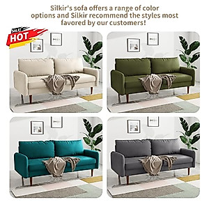 SILKIR Mid-Century Modern Small Spaces Comfy Velvet Living Room,Office,and Apartment,Loveseat Couch Sofas, 58 & 70 Inch, Eggplant