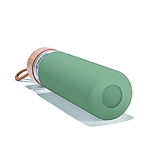 Yomious 20 Oz Borosilicate Glass Water Bottle with Bamboo Lid and Silicone Sleeve – Reusable BPA Free – Glass Drinking Bottle with Lids - Cute Glass Bottle for Women - Glass Shaker Bottle