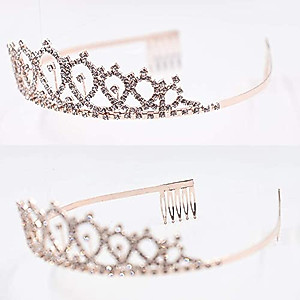 Maybenice Bride Hair Accessories Birthday Crown and Tiara with Comb Headband Glitter Hair Accessories for Wedding Party