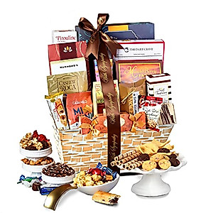 Broadway Basketeers Condolences Gourmet Gift Basket, Kosher Sympathy Food Gift Baskets for Delivery, Perfect Care Package Box or Assorted Snack Gifts for Bereavement, Loss, Funeral, or Shiva