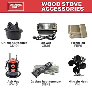 Ashley Hearth AW2520E-P 2,500 Sq. Ft. EPA Certified Pedestal Wood Burning Stove, Medium, Black