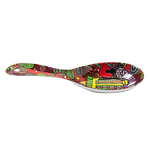 New Orleans Jazz Music Multicolor Swirl Plastic Souvenir Spoon Rest (Vertical Design)