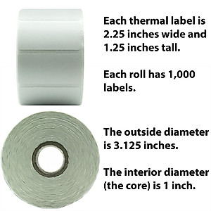 Premium, Extra Sticky 2.25x1.25in Direct Thermal Label 12 Pk. Bulk (12,000) Perforated Top Coated, Self Adhesive Stickers for FNSKU Barcode. Zebra Printer Compatible. Packaging and Shipping Supplies