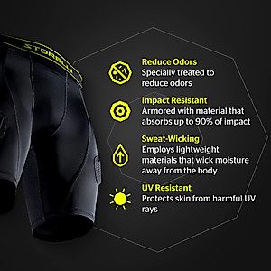 Storelli BodyShield Unisex Goalkeeper Sliders 2.0, High-Impact Protection, Sweat-Wicking, UV-Resistant Athletic Undershorts for Soccer & Heavy-Duty Sports | Black | Large