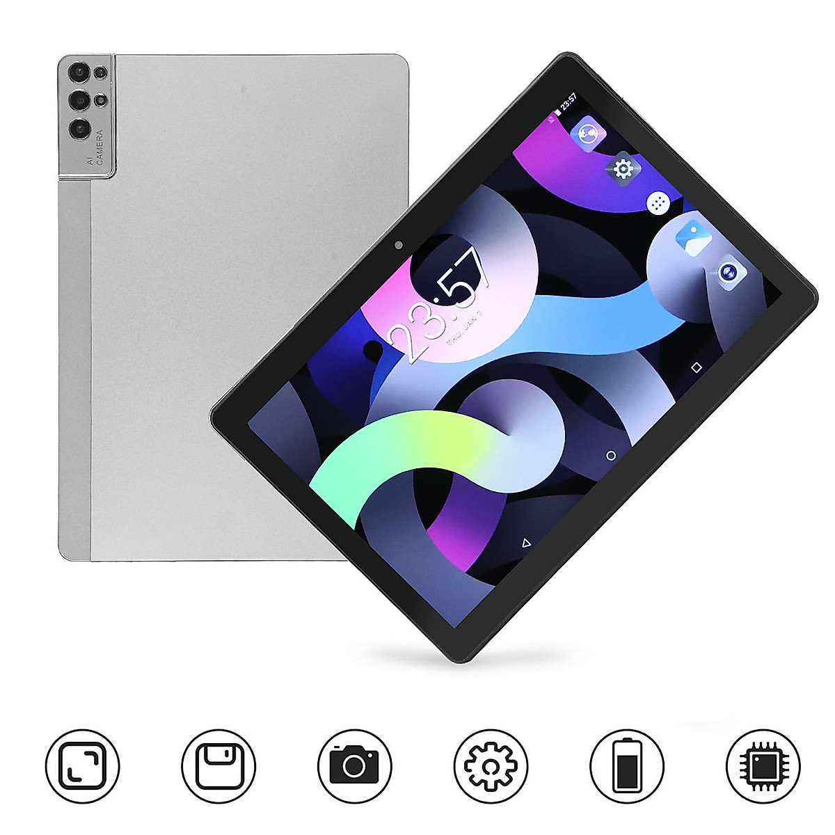 2 in 1 Tablet, 10.1 Inch Android 12 Tablet, 4G Cellular Tablet with Keyboard & Case, Octa Core CPU, 4GB RAM 64GB ROM, FHD Display, 13MP Dual Camera, 5G WiFi, BT5.0, 8800mAh