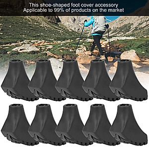 RiToEasysports 10Pcs Walking Stick Pad PVC Lightweight Trekking Pole Replacement Tips with 11mm Interface Inner Diameter
