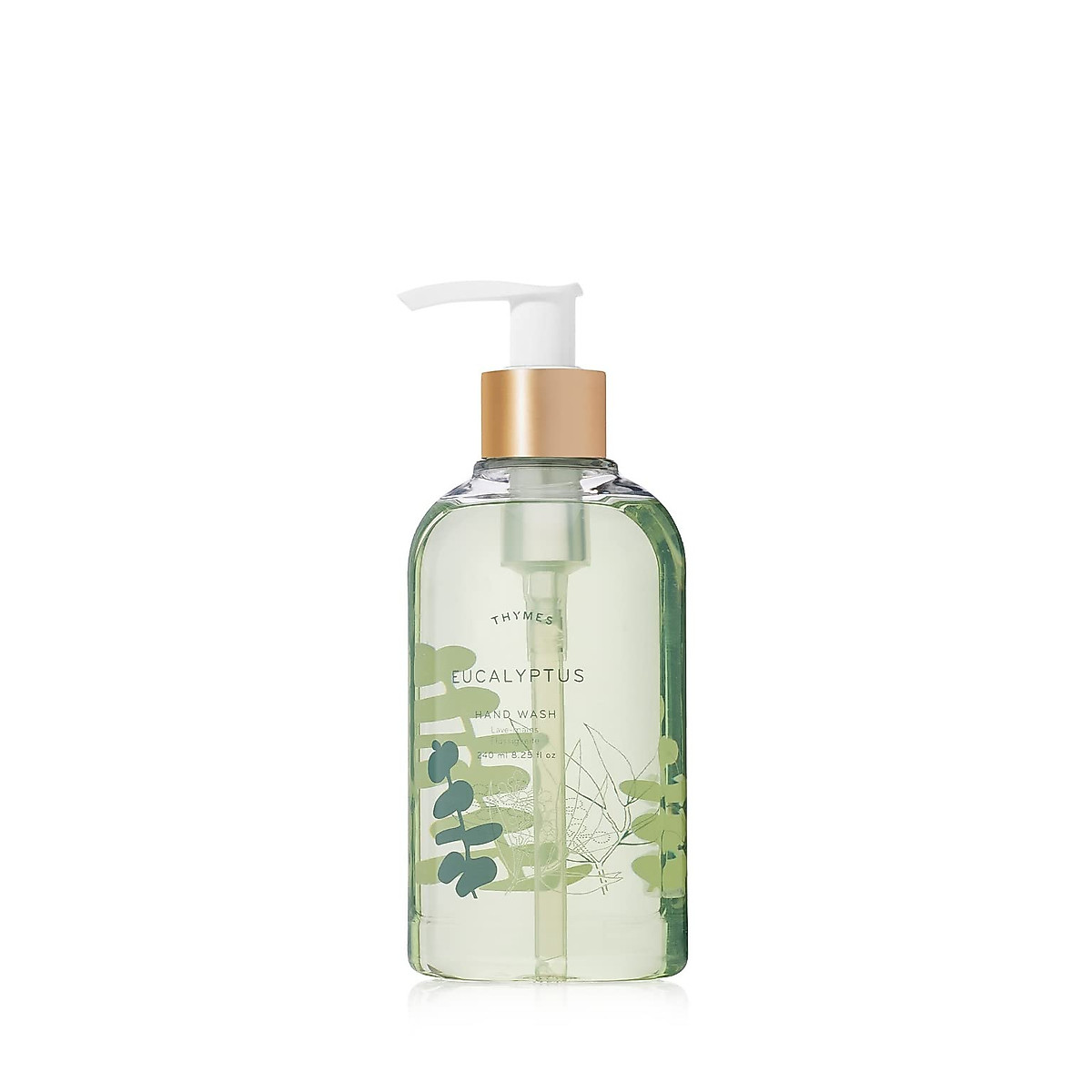 Thymes Moisturizing Hand Wash Soap with Pump - Luxury Hand Soap Gently Cleanses & Moisturizes - Skin Care with Glycerin & Jojoba - Energizing, Fresh Fragrance (Eucalyptus, 8.25 oz)