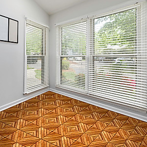 Interlocking Deck Tile (Pack of 10, 12"x12") Acacia Hardwood Deck Tile, Interlocking Patio Tile in Solid Acacia Wooden Oiled Finish Waterproof all Weather Perfect for Indoor Outdoor(Golden Teak Color)