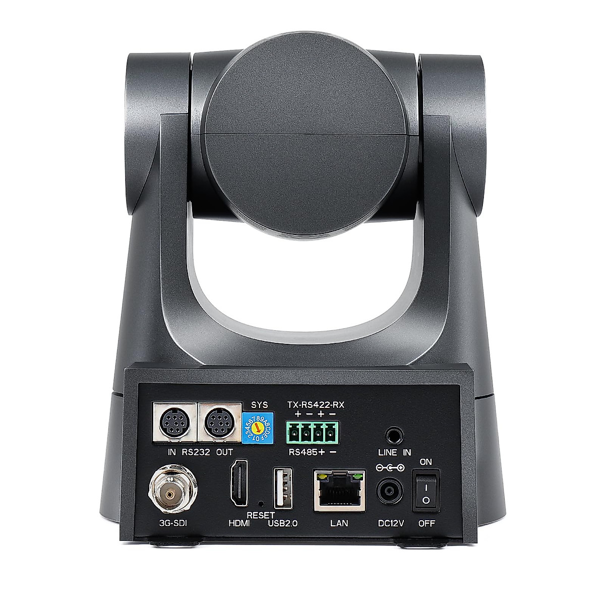 FoMaKo NDI PTZ Camera, 20X-NDI Camera with HDMI 3G-SDI IP Live Streaming PTZ Camera for Church Worship Video Production Education Events PoE 1080P 60FPS for vMix OBS Wirecast (KN20AG Gray)