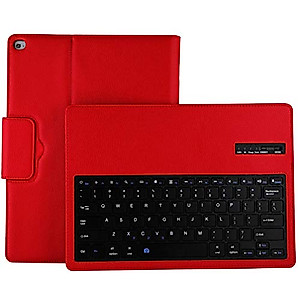 Lrufodya Keyboard Case for iPad Pro 12.9 Wireless Detachable Keyboard, Separable PU Leather Case Cover Magnetically Keyboard for iPad Pro 12.9 (for iPad 12.9(2015/2017), Red)