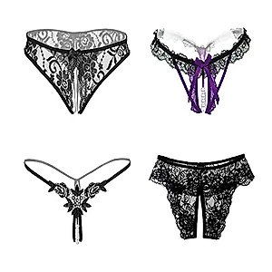 Lyeacs Women’s Sexy Panties,Lace Thongs G-String Y-Back Underwear