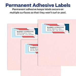 Avery Print-to-The-Edge Printable Address Labels with Sure Feed, 1-1/4" x 2-3/8", White, 450 Blank Mailing Labels (06871)