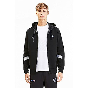 PUMA Mens BMW M Motorsport Full Zip Hoodie, Black Puma, M