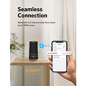 EarFun® UBOOM Bluetooth Speaker, [24W Stereo Sound] Boom Bass, 360° Surround Sound, Sweatshield™ IPX7 Waterproof, Indoor & Outdoor Modes, Dual Pairing, 24Hrs, Portable Wireless Speaker for iPhone etc