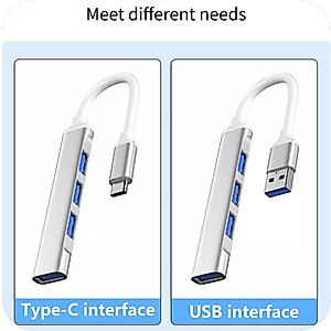 USB 3.0 Hub Expander Mini USB Hub Extensions 4 Port USB Adapter Station, Ultra Slim Portable Data Hub USB Splitter Aluminum Applicable for Laptop, iMac Pro, MacBook Air, Mac, Notebook PC