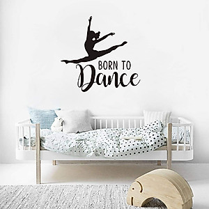 YOYOYU ART HOME DECOR Dance Wall Sticker Art Removable Girl Dancing Black 25.5x27.5in Vinyl Decal