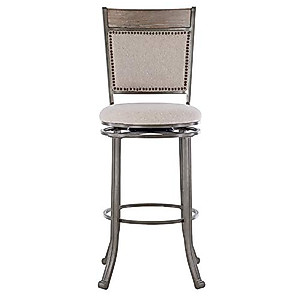 Powell Furniture Linon Franklin Wood and Metal 3 Piece Pub Set in Pewter