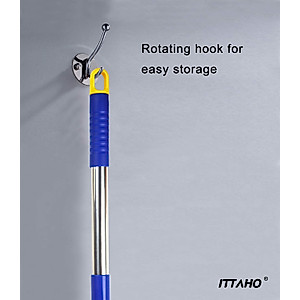 ITTAHO 53" Squeegee Window Cleaner, 2 in 1 Squeegee for Window Cleaning Tool Kit with Extension Pole, Window Cleaning Squeegee Kit for Shower Glass，Indoor,Outdoor High Window Cleaning-Two Pads