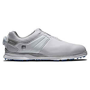 FootJoy Men's Pro|SL Boa Golf Shoe, White/White/Light Blue, 11