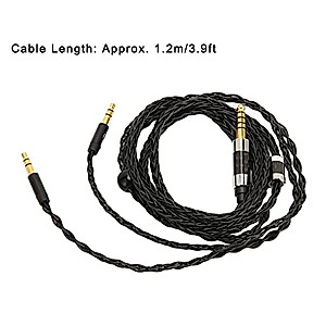 KOSDFOGE Silver Plated Copper Wire Headphone Cable 8 Core Balanced 4.4mm to Dual 3.5mm Silver Plated Earphone Cable Replacement