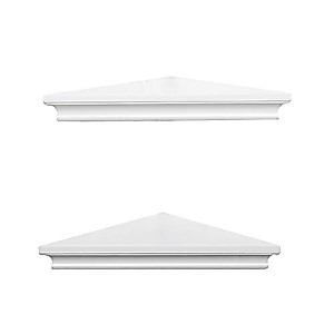 AHDECOR White Corner Shelves, Easy-to-Install Floating Corner Shelves for Home Décor, Ideal for Displaying Keepsakes, 2-Pack