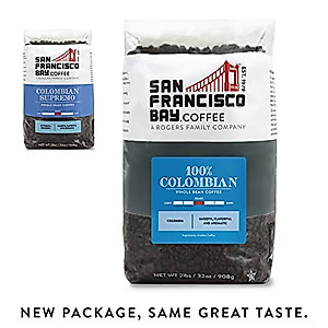 San Francisco Bay Whole Bean Coffee - 100% Colombian (2lb Bag), Medium Roast