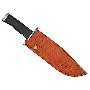 SFG - 14" Fixed Blade Hunting Bowie Knife, Damascus Steel Blade, Non-Slip Black Micarta Handle, Hunting, Camping, Backpacking, Fishing, Unique Gift Item For Him