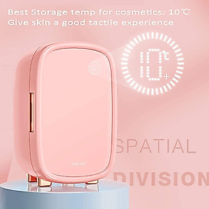 TONPOP Beauty Mini Fridge 12 Liter Portable Cosmetic Skincare Refrigerator Mini Refrigerator for Car Home Compact Quiet Cooler Warmer With Removable Drawers for Breast Milk, Drink,