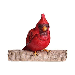 Chambtalie Cardinal Bird Hanging On A Tree Statue Garden Peeker Figurine Yard Art Outdoor Decoration Sculpture