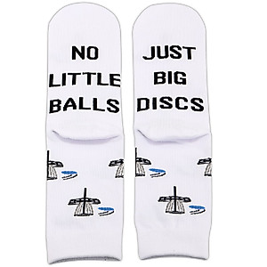 ZJXHPO Disc Golf Crew Sock No Little Balls Just Big DiscsFor Disc Golf Lover Player Team Sock Gift For Dad Papa (Big Discs sock)