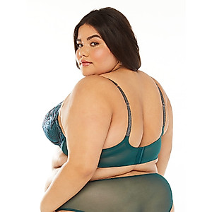 Savage X Fenty, Women's, Shining Star Embroidered Half Cup Plunge Bra, Wildflower Blue Starstruck Embroidery, 38B