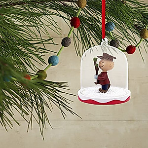 Hallmark Peanuts Charlie Brown and Snoopy Snow Globe Christmas Ornaments, Set of 2 (0003HCM1089)