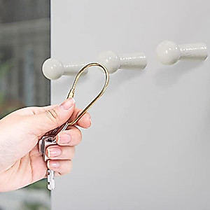 Svaitend Screw-On Solid Wood Hook Coat Hook Towel Hook Shaker Pegs for Bathroom Livingroom Garden 10 Pieces (White Paint)