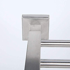 Towel Rack 304 Stainless Steel Bath Towel Rack Simple with Hook Kitchen Bathroom Rack Silver 23.8X60X14cm