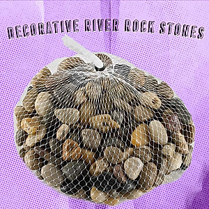 Katzco 2 Pounds Small Decorative River Rock Stones - Natural Polished Mixed Color Stones -Use in Glassware, Like Vases, Aquariums and Terrariums to Enhance The Appearance