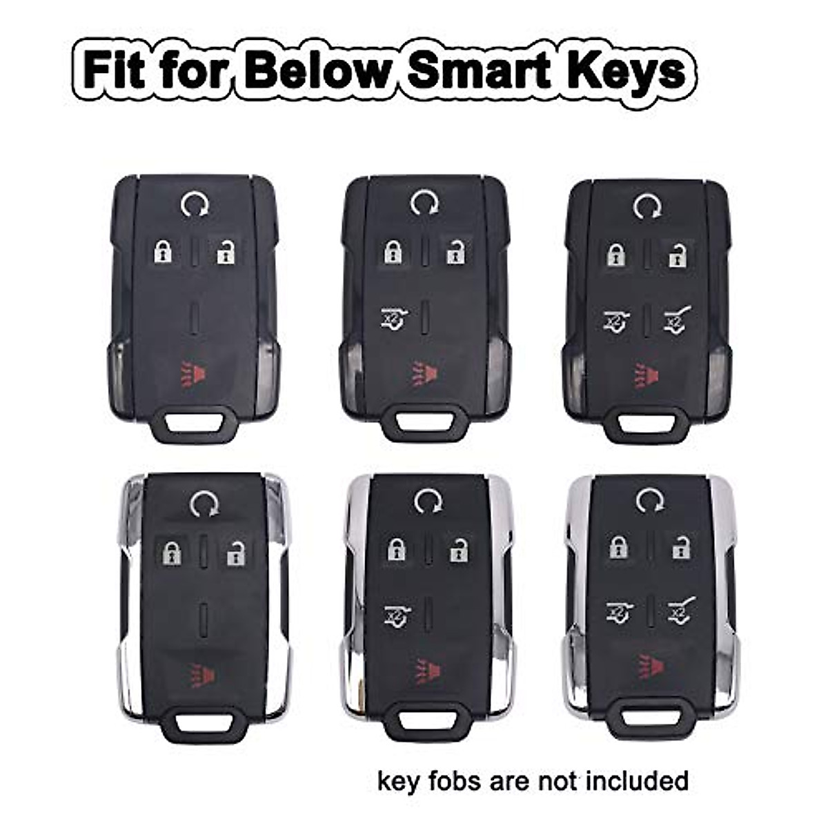 Soft TPU Key Fob Cover Case Remote Holder Skin Glove Fit for Chevy Chevrolet Silverado Colorado/GMC Sierra Canyon Yukon Cadillac (Red)