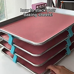 Baking Sheet Stacker Set Baking Tray Stacker Tray Divider Freeze Drying Tray Bracket Rack Sheet Stacker Space Saving