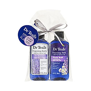 Dr Teal's Foaming Bath Holiday Gift Combo Pack (6 fl oz Total), Soothe & Sleep with Lavender, and Sleep Bath with Melatonin. Treat Your Skin, Your Senses, and Your Stress.