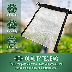 Bubble Magic Compost Tea Bag, Infuser, Strainer, Fine Mesh for 800 Gallon Brewers, Plant Nutrients Extractor, Make Natural Liquid Fertilizer from Organic Material, Large 15.75” x 21.5”