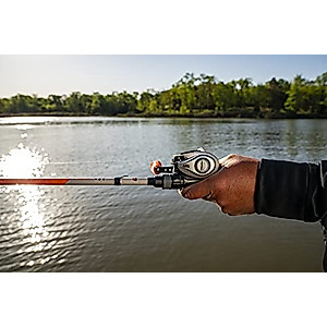 Abu Garcia 6'6" Max STX Fishing Rod and Reel Baitcast Combo, 1-Piece Rod, Size LP Reel, Left Reel Handle Position, Lightweight Graphite Frame, MagTrax Brake System