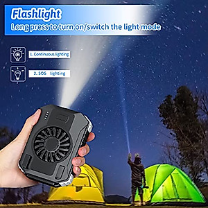4-IN-1 𝐖𝐚𝐢𝐬𝐭 𝐅𝐚𝐧 - Upgraded 3 Speeds Strong Airflow 10000mAh Portable Cooling Fan Rechargeable Wearable Personal Clip on Shirt Belt for Outdoor, Jobsite, Farms, Traveling, Fishing, Camping