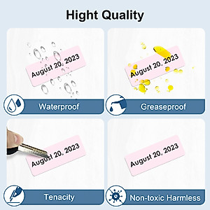 SWIFINT Thermal Label Maker Tape Adapted Label Maker, Standard Laminated Office Labeling, 15mmx40mm/0.59x1.57inch, 180 Labels/Roll, Thermal Printing Label Paper (Pink)