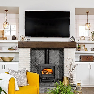 MANTELSDIRECT Dakota 72 Inch Pine Wood Floating Fireplace Mantel Shelf - Mocha Brown | 9" Depth - Beautiful Wooden Rustic Mantel for Fireplaces, Living Rooms, Electric Fireplaces, and Below TVs