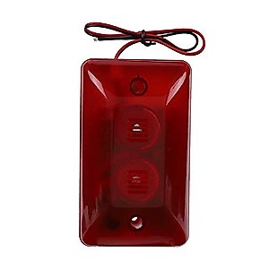12V 15W Wired Strobe Siren,Sound and Light Alarm System,Sound Alarm Strobe Flashing Red Light 120dB for Home Security